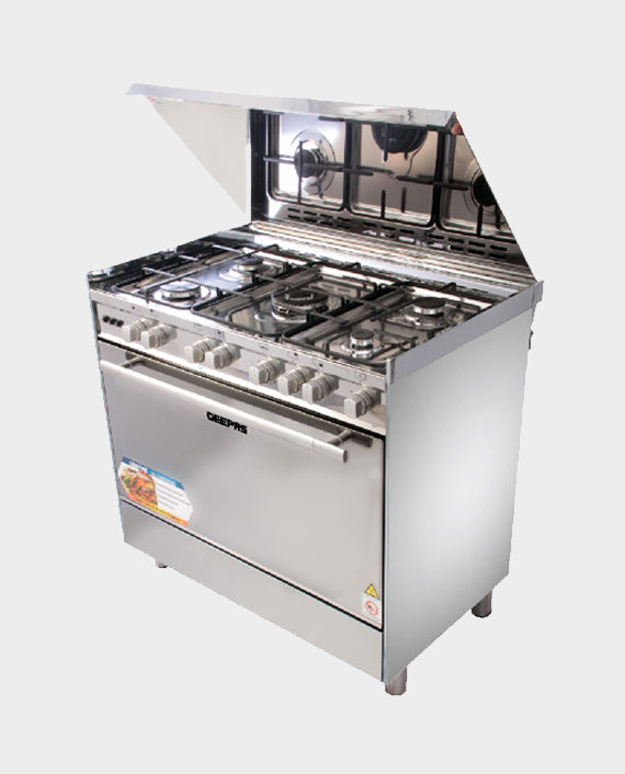 Buy Geepas GCR9060NPSRC 5 Burner Freestanding Gas Cooking Range with ...