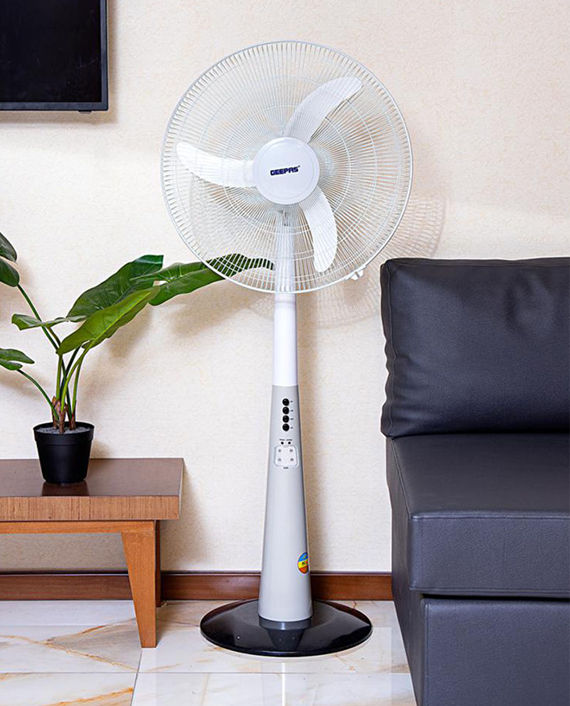 Buy Geepas GF9385 Rechargeable Oscillating Fan With LED Lights in Qatar ...