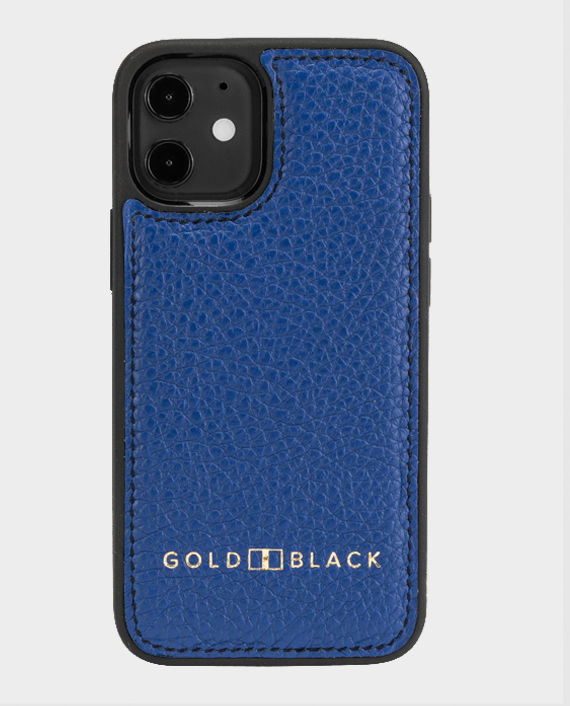 Buy Gold Black iPhone 12 Mini Slim Case Nappa Blue - AlaneesQatar.Qa