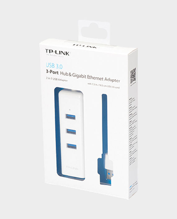 Buy TP-Link UE330 USB 3.0 3-Port Hub & Gigabit Ethernet Adapter in Qatar - AlaneesQatar.Qa