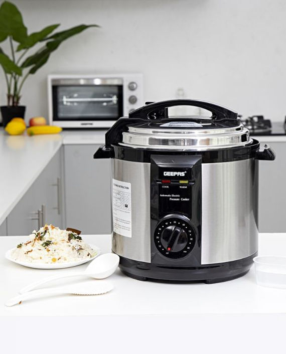 Buy Geepas GPC307 Electric Pressure Cooker 6L in Qatar - AlaneesQatar.Qa