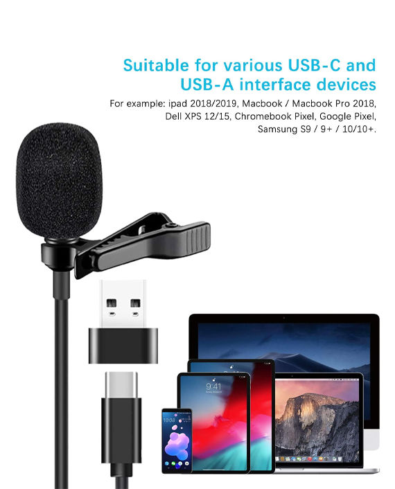 Buy Candc DC-C4 Clip on Usb Type-C Lapel Microphone in Qatar ...