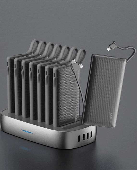 Buy WST 10000 mAh 8 in 1 Powerbank Station with Built-in Cable in Qatar ...