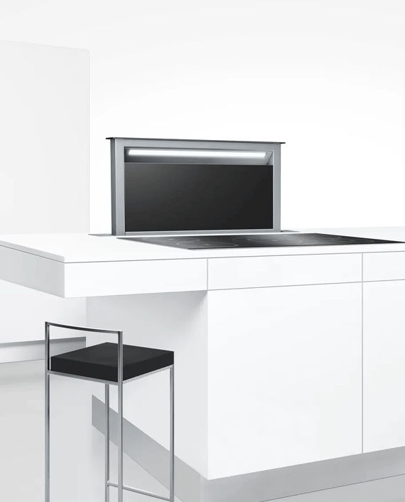 Buy Bosch DDA097G59B Series 8 Downdraft Hood 90cm Clear Glass Black in ...