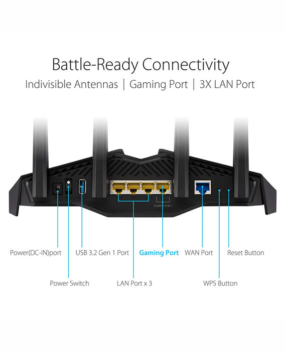 Buy Asus RT-AX82U AX5400 Dual Band WiFi 6 Gaming Router in Qatar ...