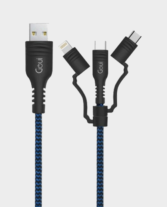 Buy Goui 3 in 1 USB Cable (Lightning + Type-C + Micro) 1.5m Dark Blue ...