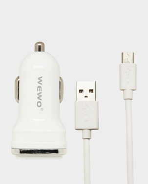 Buy Wewo 2 4A Car Charger with Micro USB Cable in Qatar - AlaneesQatar.Qa