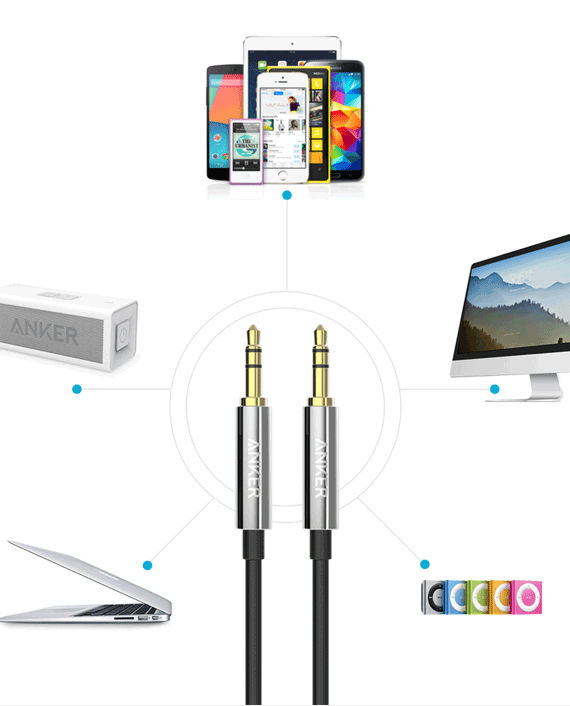 Buy Anker 3.5mm Male to Male Audio Cable 4ft in Qatar - AlaneesQatar.Qa