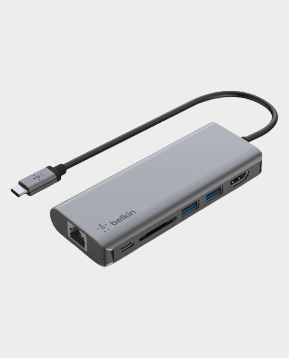 Buy Belkin AVC008btSGY Connect USB-C 6-in-1 Multiport Adapter in Qatar - AlaneesQatar.Qa
