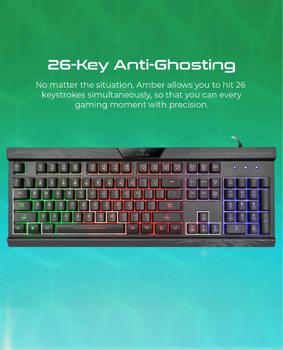 Buy Vertux Amber Pro Performance Gaming Keyboard (EN/AR) in Qatar ...