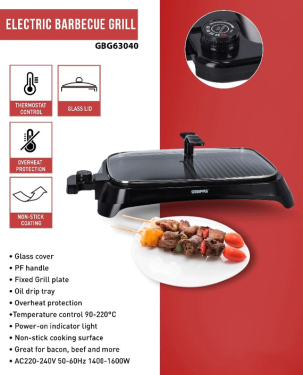 Buy Geepas GBG63040 1600W Smokeless Electric Barbeque Grill in Qatar ...