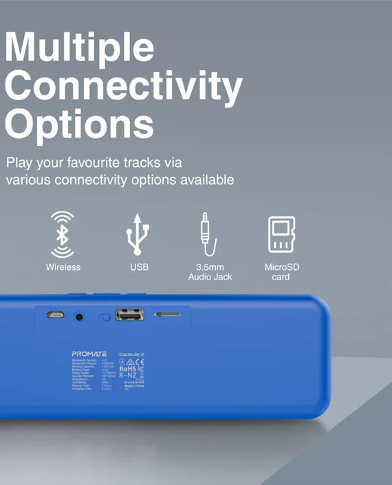 Buy Promate Crystal Sound HD Wireless Speaker Capsule 2 Blue in Qatar ...