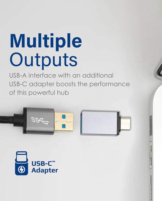 Buy Promate 7 USB 3.0 Ports Aluminium Alloy USB Hub with Dual Input (EZHUB-7) in Qatar ...
