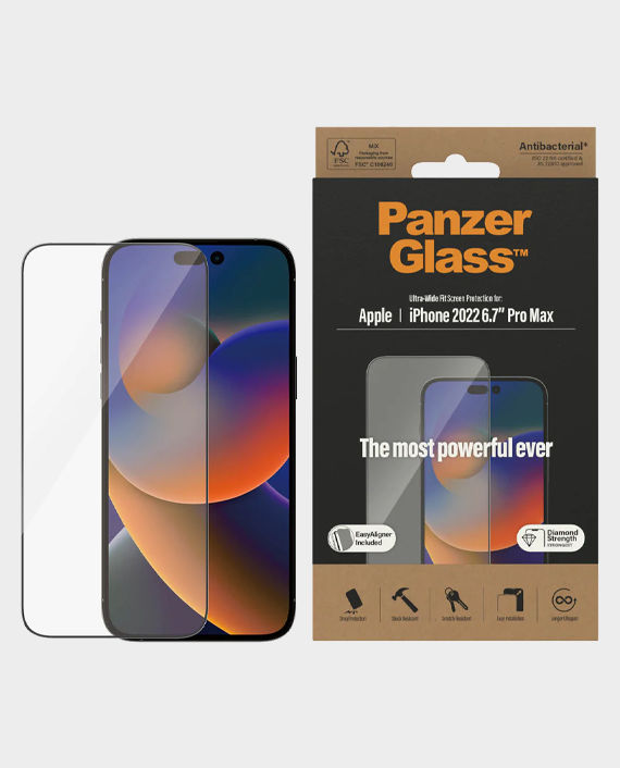 Buy PanzerGlass Ultra Wide Fit Clear Screen Guard for iPhone 14 Pro Max ...