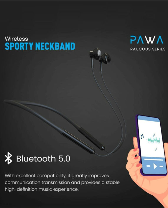 Buy Pawa Wireless Sporty Neckband in Qatar - AlaneesQatar.Qa
