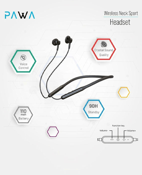 Buy Pawa Wireless Sporty Neckband in Qatar - AlaneesQatar.Qa