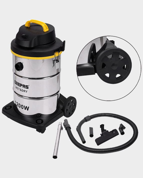 Buy Geepas GVC19012 Wet Dry Stainless Steel Vacuum Cleaner in Qatar ...