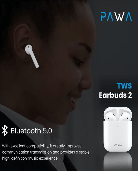 Buy Pawa TWS Earbuds 2 (White) in Qatar - AlaneesQatar.Qa