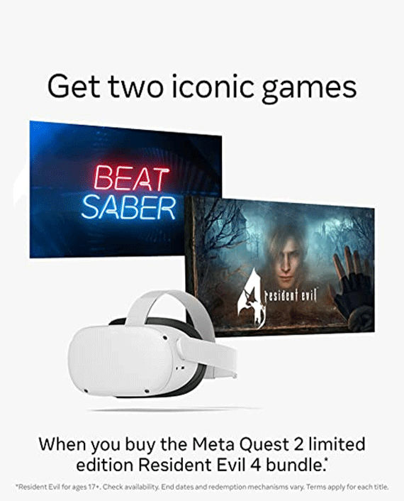 Buy Oculus Meta Quest 2 Advanced All in One Virtual Reality Headset with Resident Evil 4 Bundle ...