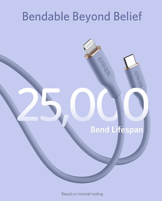 Buy Anker Powerline III Flow USB-C with Lightning Connector 3FT (Purple ...