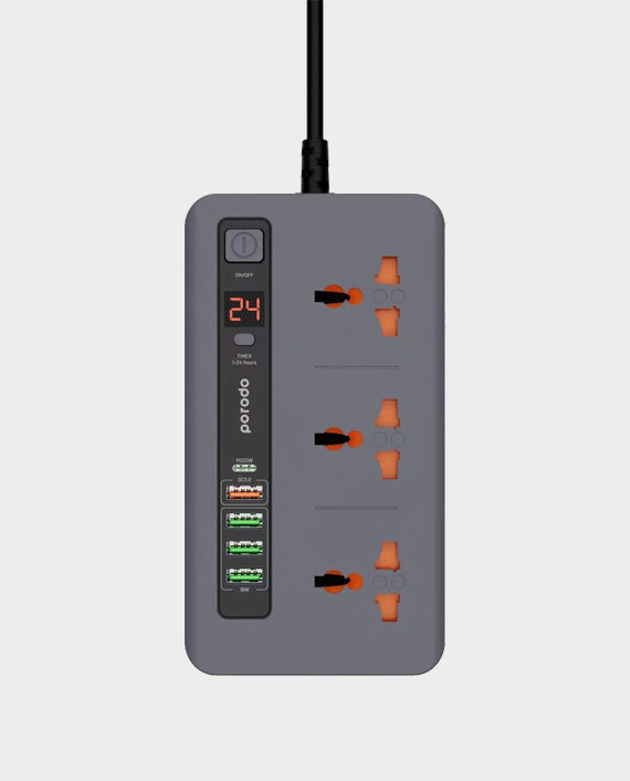 Buy Porodo Multi-Port Power Hub 4 USB-A/USB-C 2m (Gray) in Qatar ...