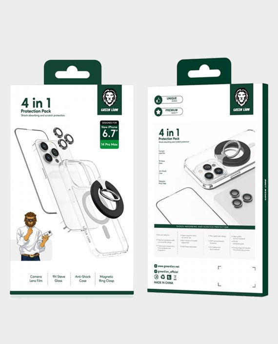 Buy Green 4 in 1 360 HD Protection Pack for iPhone 14 Pro 6.1 inch in ...