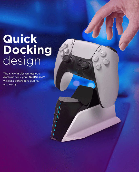 Buy Vertux Dual Dock Charging Hub For PS5 Dual Sense Controller – White ...