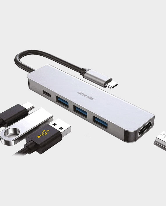 Buy Green 5 in 1 Type-C Adapter 4K GNADASIN1GY (Gray) in Qatar ...