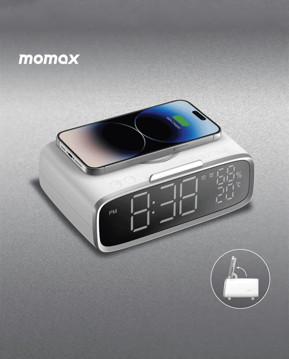 Buy Momax Q.Clock 5 Speaker Alarm Clock with 15W Wireless Charging QC5W ...
