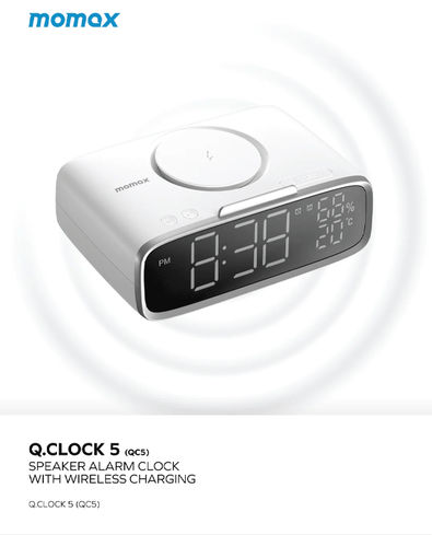 Buy Momax Q.Clock 5 Speaker Alarm Clock with 15W Wireless Charging QC5W ...