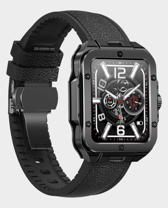 Buy Swiss Military ALPS 2 Smart Watch Gun Metal Frame with Black Leather Strap in Qatar ...