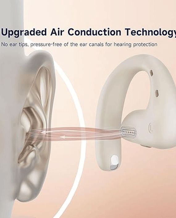Buy Oneodio Openrock Pro Openear Air Conduction Sport Earbuds (Beige) in Qatar - AlaneesQatar.Qa