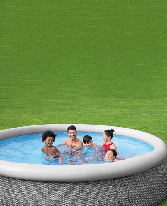 Buy Bestway Fast Set Water Pool 5377 Liter rattan print with Heavy-duty ...