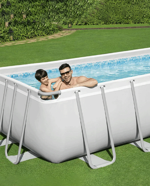 Buy Bestway Power Steel Rectangular Water Pool Set 11532 Liter ...