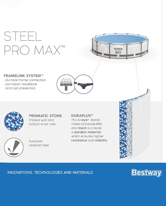 Buy Bestway Steel Pro Max Water Pool Set 4678 Liter BES115TOY00109 in ...