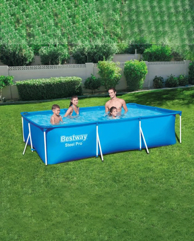 Buy Bestway Steel Pro Rectangular Deluxe Water Pool Set 3300 Liter ...