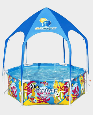 Buy Bestway Steel Pro Shade Water Play Pool 930 Liter with UV Careful ...
