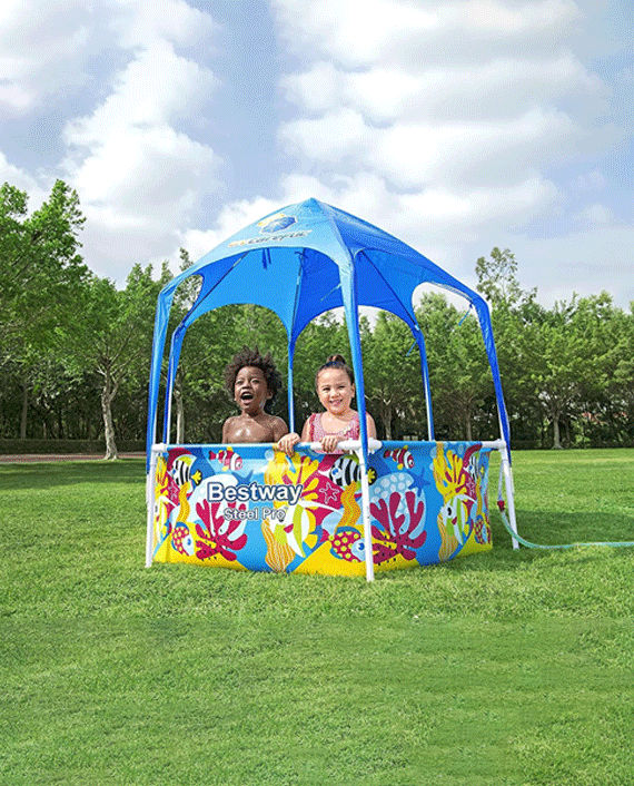 Buy Bestway Steel Pro Shade Water Play Pool 930 Liter with UV Careful ...