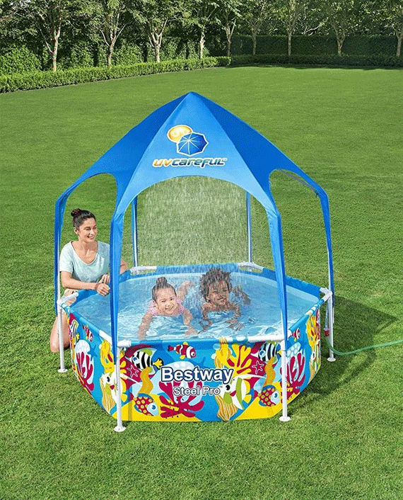 Buy Bestway Steel Pro Shade Water Play Pool 930 Liter with UV Careful ...