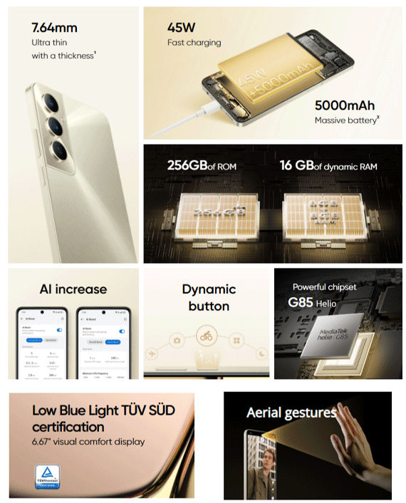 Buy Realme C65 ( 8GB 256GB - Starlight Gold) in Qatar - AlaneesQatar.Qa