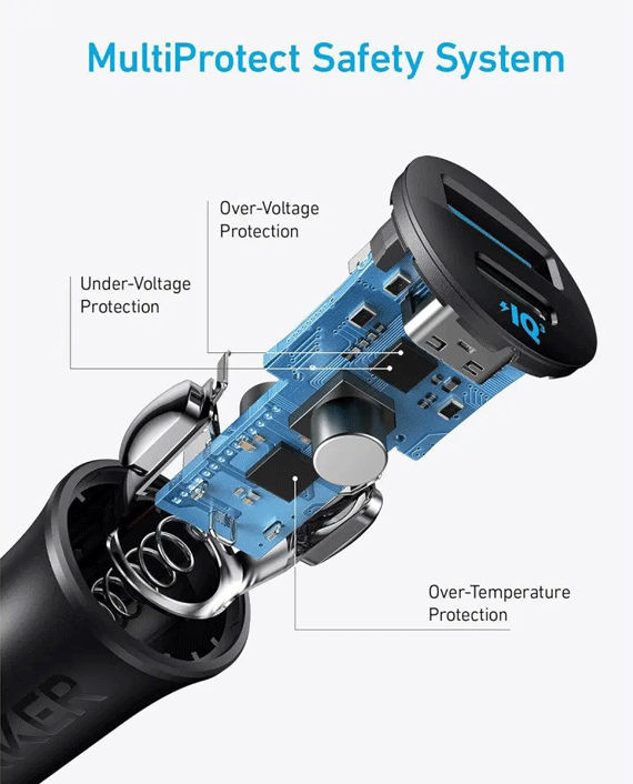 Buy Anker PowerDrive Dual Port Car Charger (30W) in Qatar - AlaneesQatar.Qa