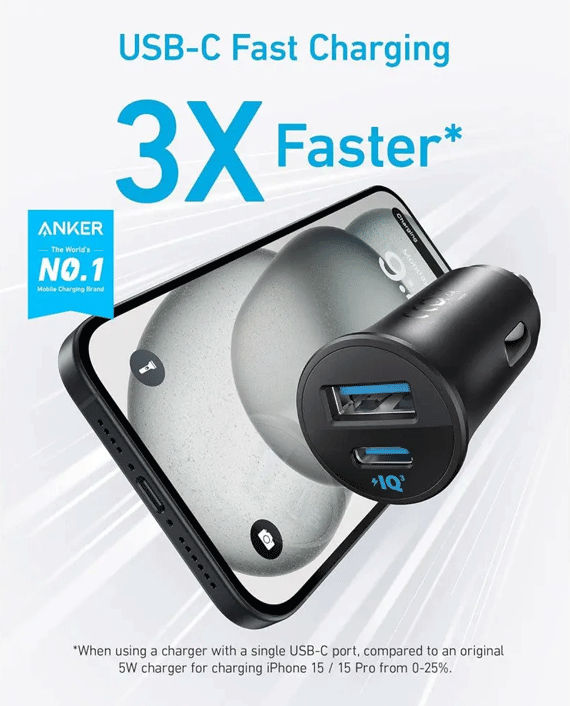 Buy Anker PowerDrive Dual Port Car Charger (30W) in Qatar - AlaneesQatar.Qa