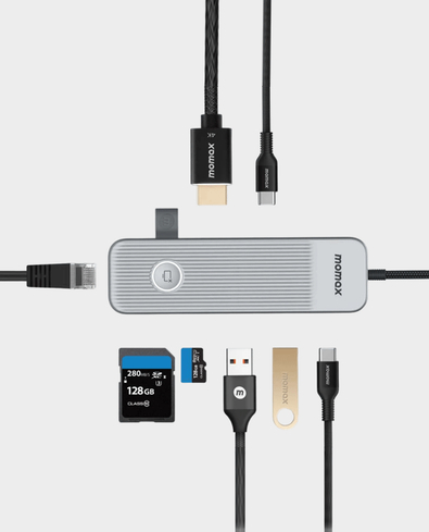 Buy Momax Onelink 8 in 1 USB Hub Nylon Braided USB-C Cable in Qatar ...