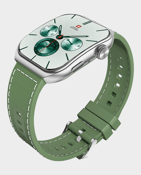 Buy Swiss Military Alps 3 Smartwatch Silver Frame (Green Silicon Strap ...