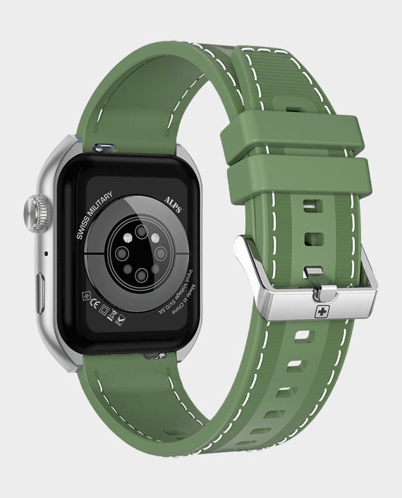 Buy Swiss Military Alps 3 Smartwatch Silver Frame (Green Silicon Strap ...