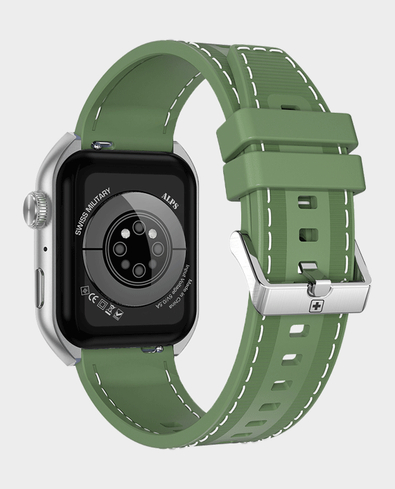 Buy Swiss Military Alps 3 Smartwatch Silver Frame (Green Silicon Strap ...