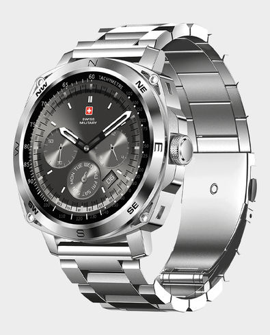 Buy Swiss Military Dom 4 Smart Watch Metal Strap SM-WCH-DOM4-SilF ...