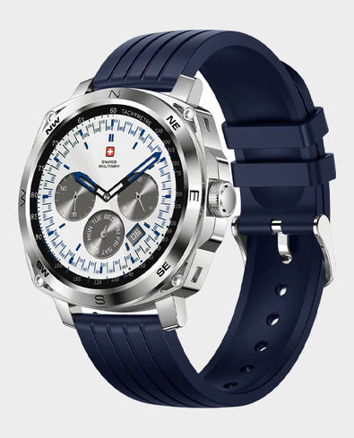 Buy Swiss Military Dom 4 Smart Watch Silicon Strap (Blue) in Qatar ...