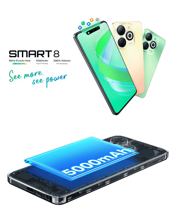 Buy Infinix Smart 8 (3GB 64GB - Galaxy White) in Qatar - AlaneesQatar.Qa