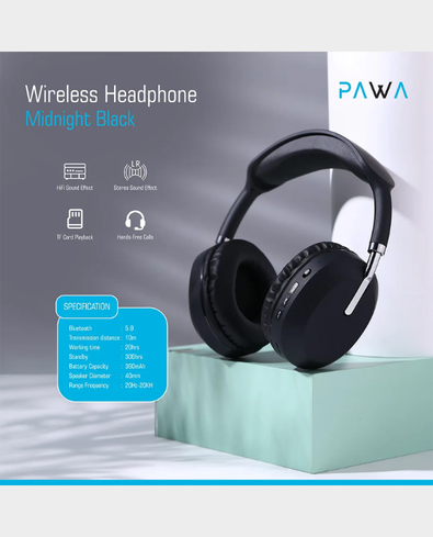 Buy PAWA Thunk Stereo Over Ear Wireless Headphones PW-OEHF423-BK in ...
